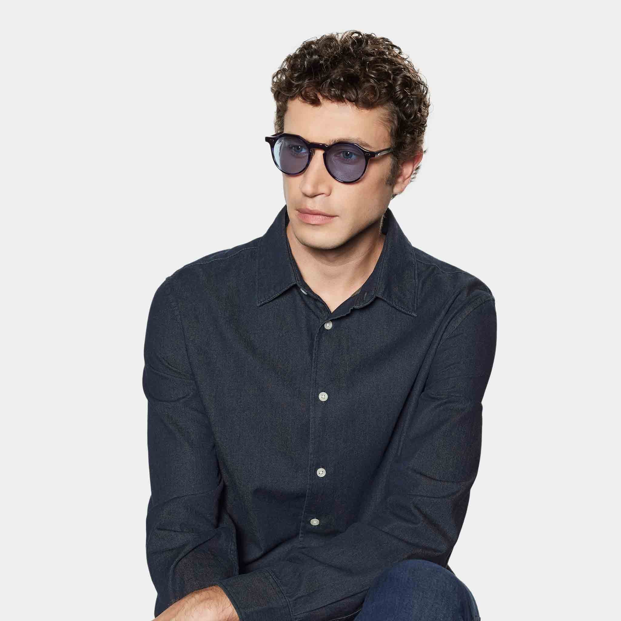Round total blue sunglasses: Lapel | TBD Eyewear