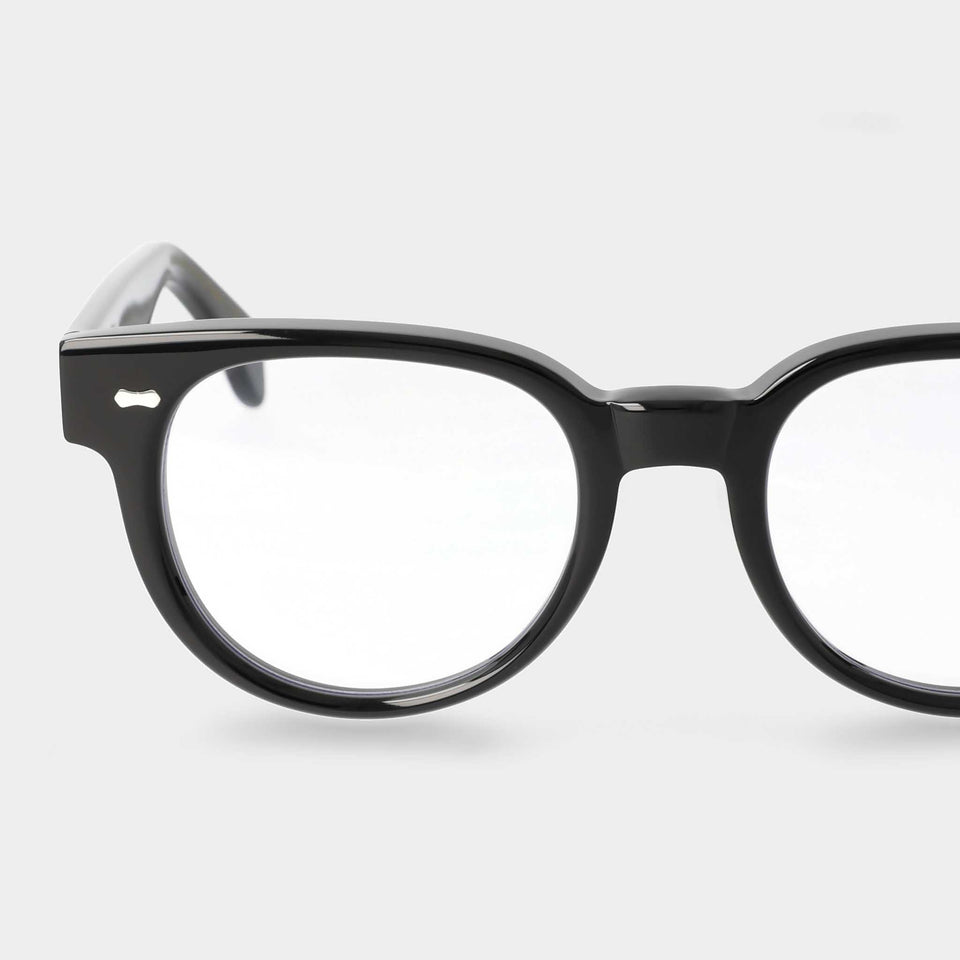 Round black sustainable optical frame: Palm | TBD Eyewear