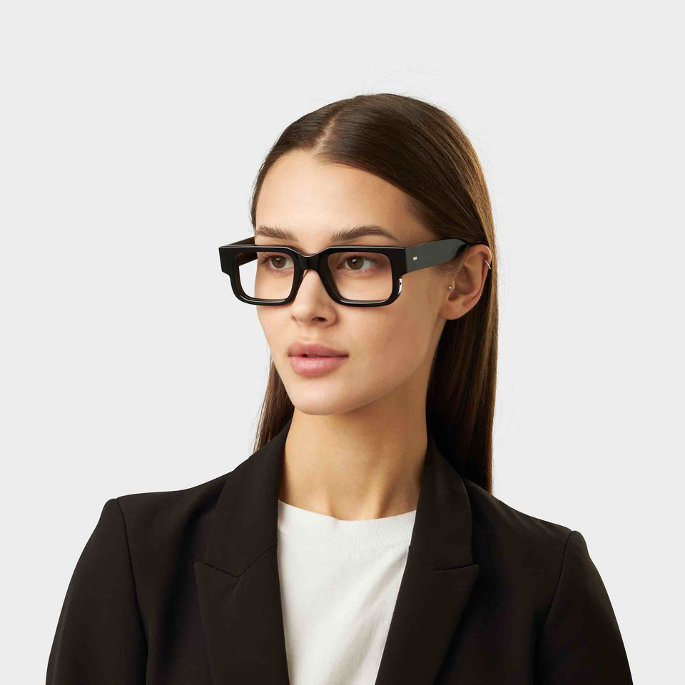 Black rectangular eyeglasses bio-acetate: Silk | TBD Eyewear